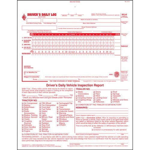 Driver Log Book Oil Field 5-Pack - DOT Compliance Forms With Vehicle ...