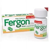 Fergon High Potency Iron Supplement Tablets, 27 mg, 100 ct, Slow Acting ...