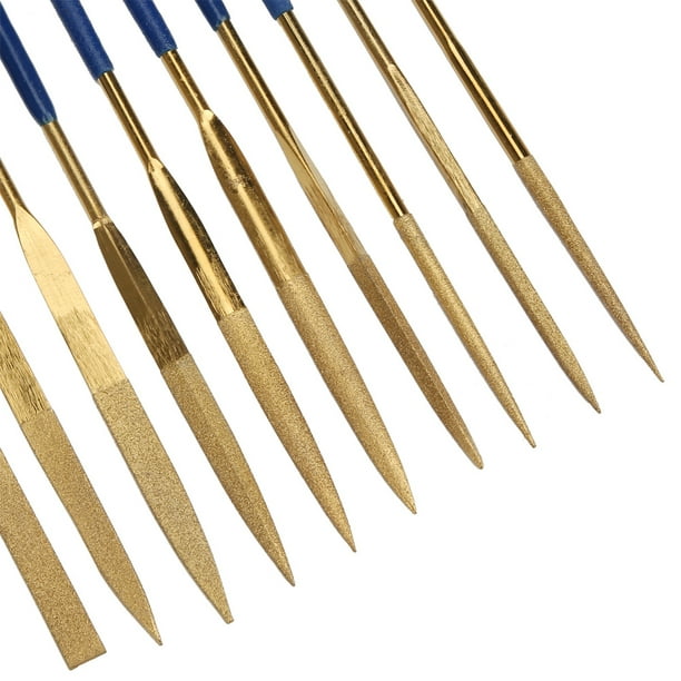 Tbest 10Pcs/Set 4x160mm Mini Titanium-Plated Diamonds File Kit for ...