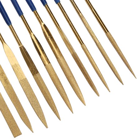 Tbest 10Pcs/Set 4x160mm Mini Titanium-Plated Diamonds File Kit for ...