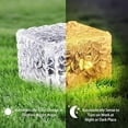 4 Pack Solar LED Ice Cube Lights, Ice Cube Light Brick Rock Lamp, Warm ...