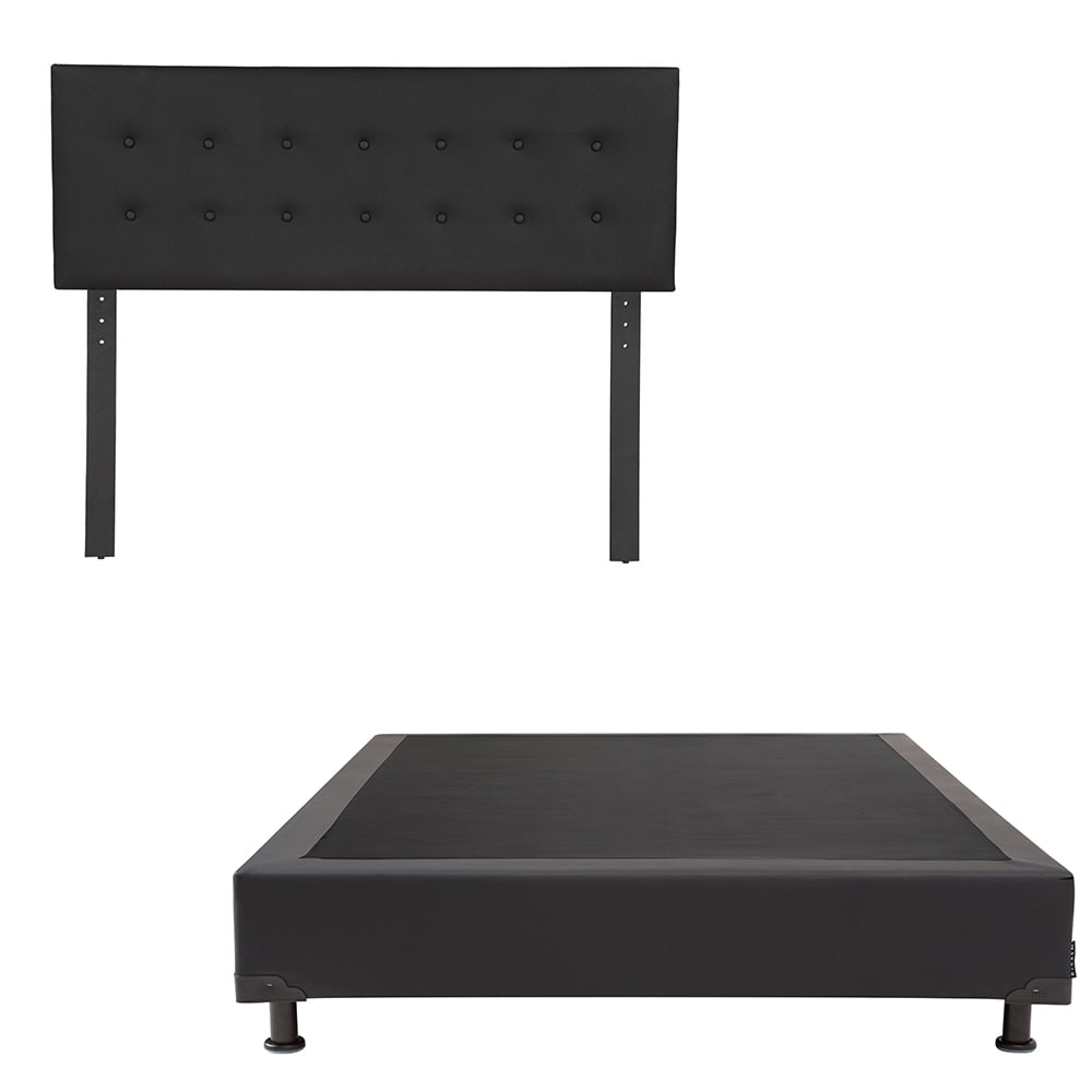 Box Base Cama Queen Size + Cabecera Balboa Negro | Walmart en línea