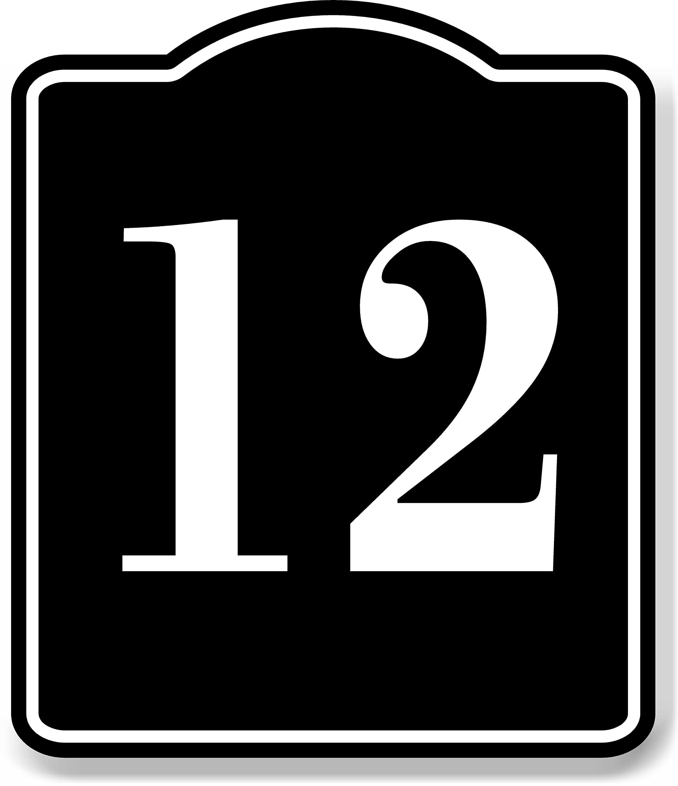 12 Bay Garage Door Plate Field Lane Gate Number BLACK Aluminum ...