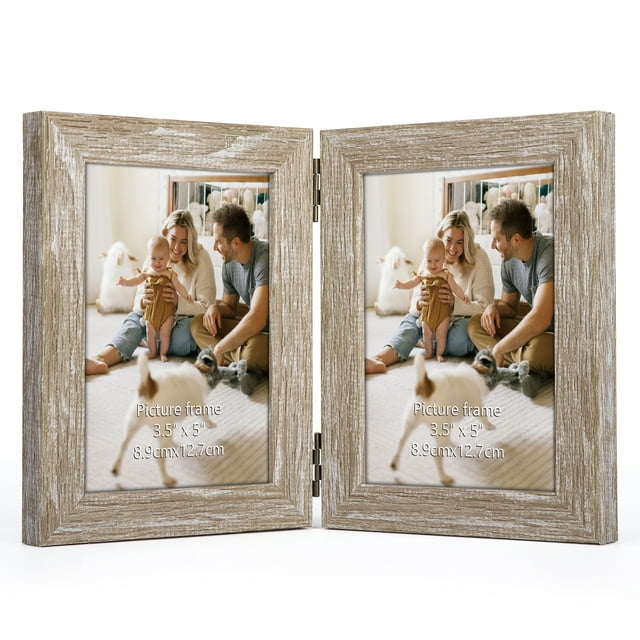 3.5x5 Picture Frames, Double Photo Frames for Home Decor, Beige ...