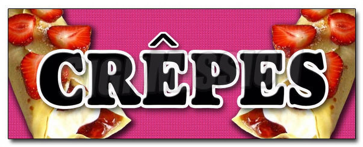 36" CREPES DECAL sticker crepe thin pancake strawberry chocolate crispa ...