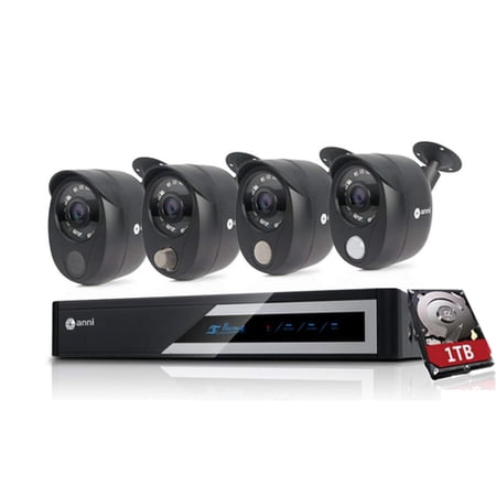 Anni Wired 4-CH 1TB DVR Security System with 4 Bullet 1080p Cameras ...