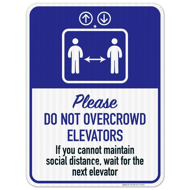 Social Distancing Elevator Sign, Please Do Not Over Crowd Elevators ...