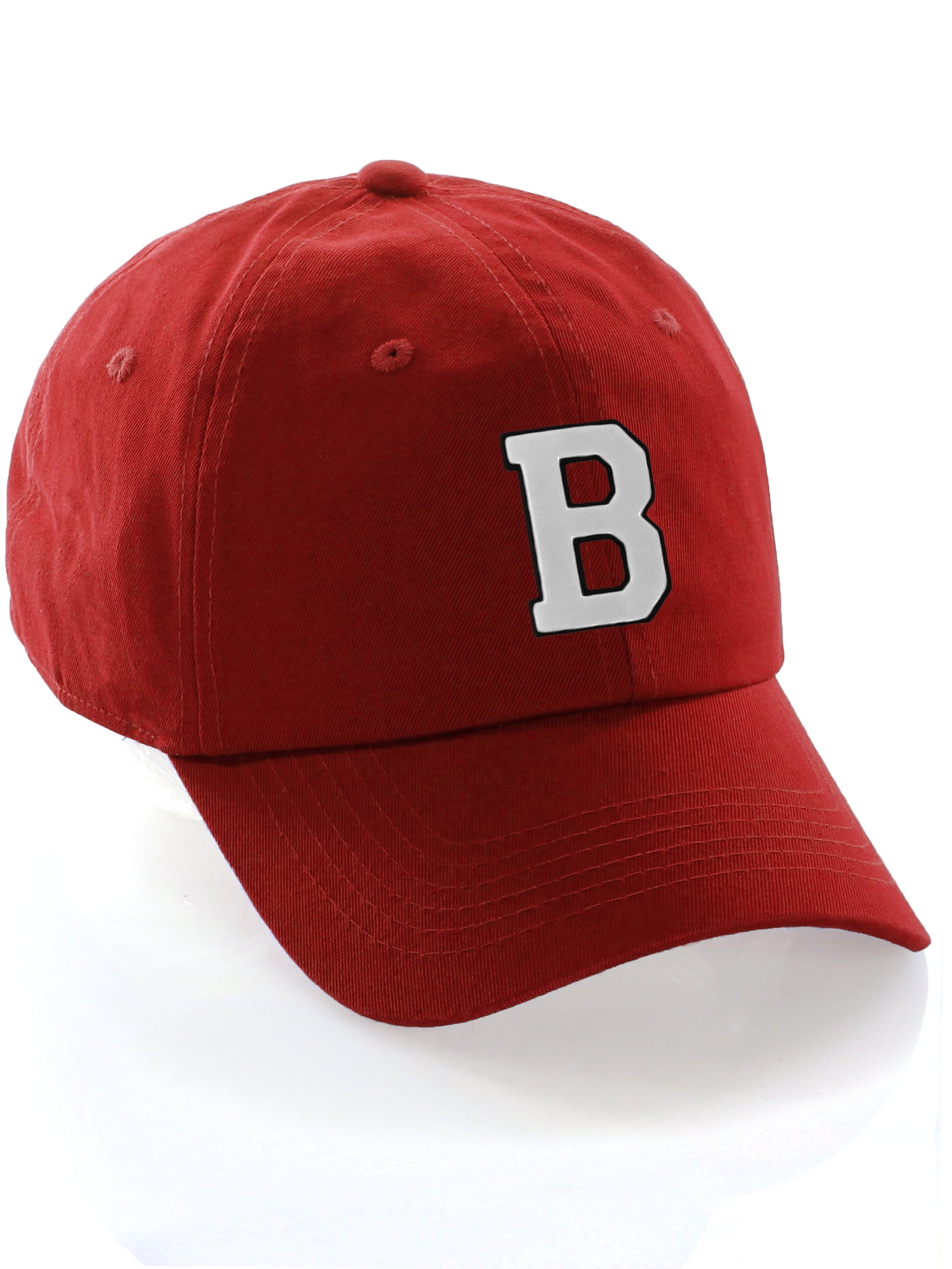 Customized Letter Intial Baseball Hat A to Z Team Colors, Red Cap Black ...