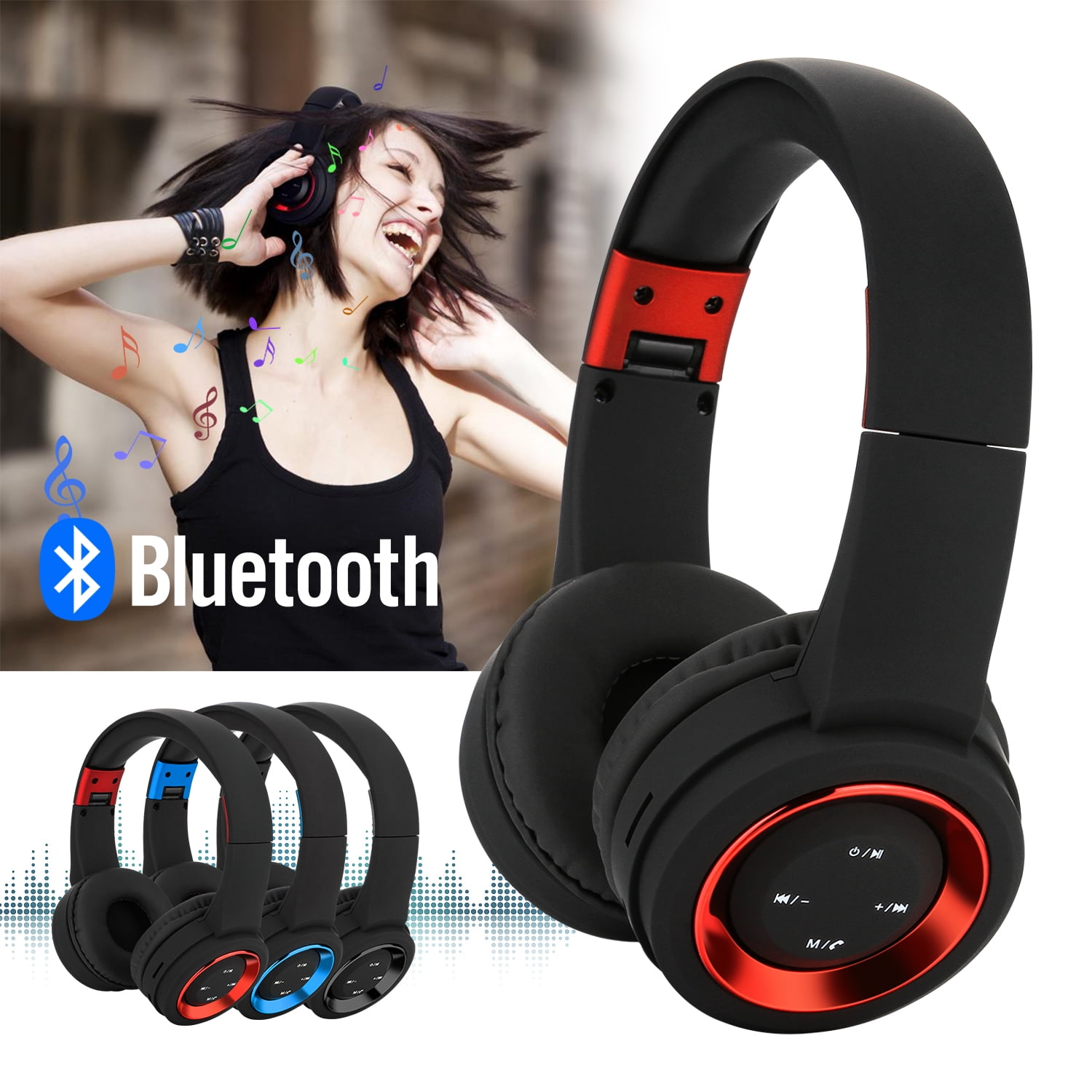 AGPTEK Fold-able Wireless Headset with HI-FI Stereo, Over-Ear Bluetooth ...