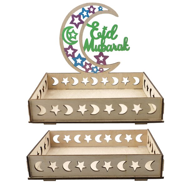 Trays for Eating Eid Mubarak Crafts Food Ramadan Display Holder Dessert ...