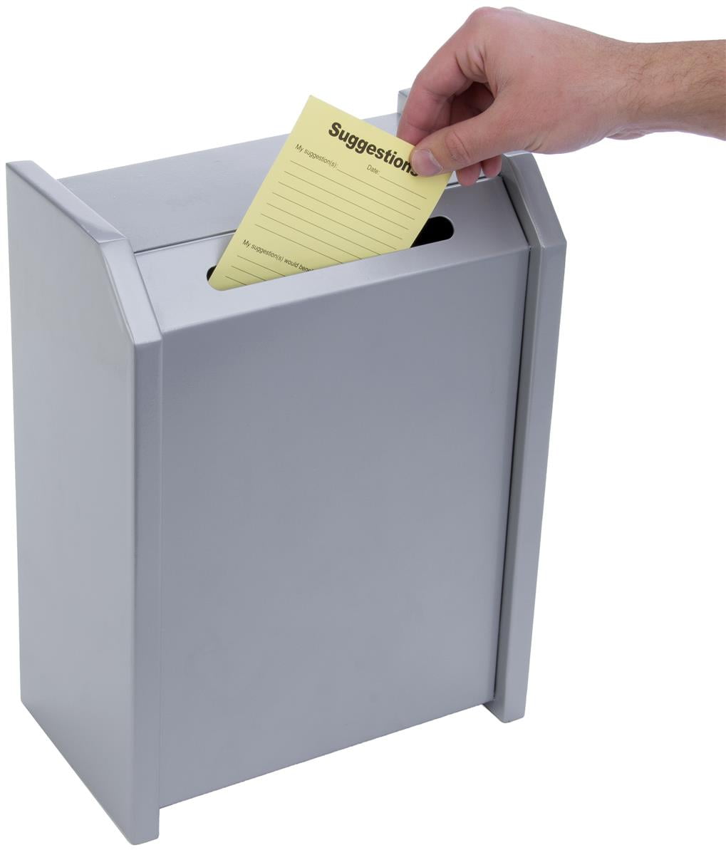 Displays2go Metal Ballot Box, Tabletop Or Wall Mount, Top Loading ...