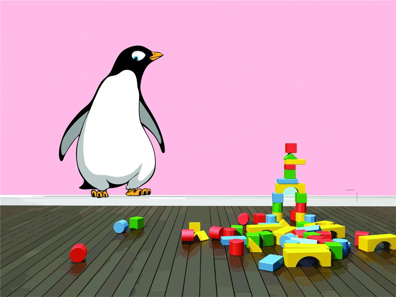 Design With Vinyl Artwork Penguin Cartoon Ice Snow Waddle Cute Zoo Wall ...