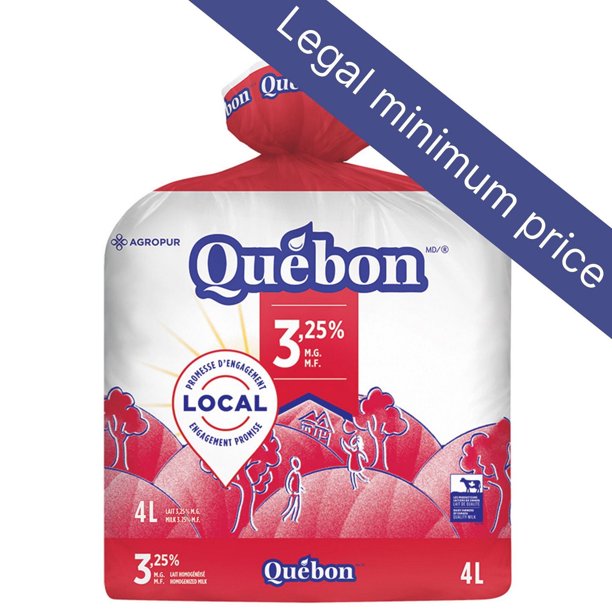 Lait 3,25 % Québon 4 l - Walmart.ca