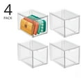mDesign Plastic Stacking Closet Storage Organizer Bin with Drawer, 4 ...