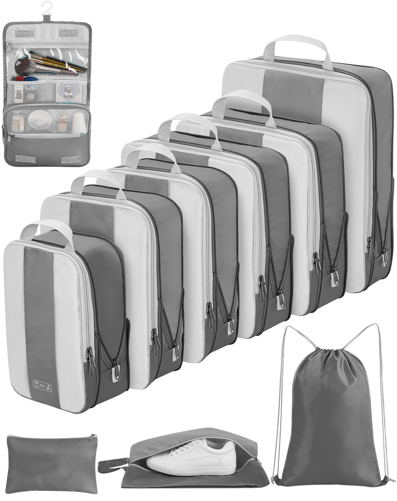 10 Set Compression Packing Cubes for Travel Essentials,Compressible ...