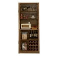 76'' Tall Rustic Farmhouse Kitchen Faux Rattan Wine Cabinet, Large ...