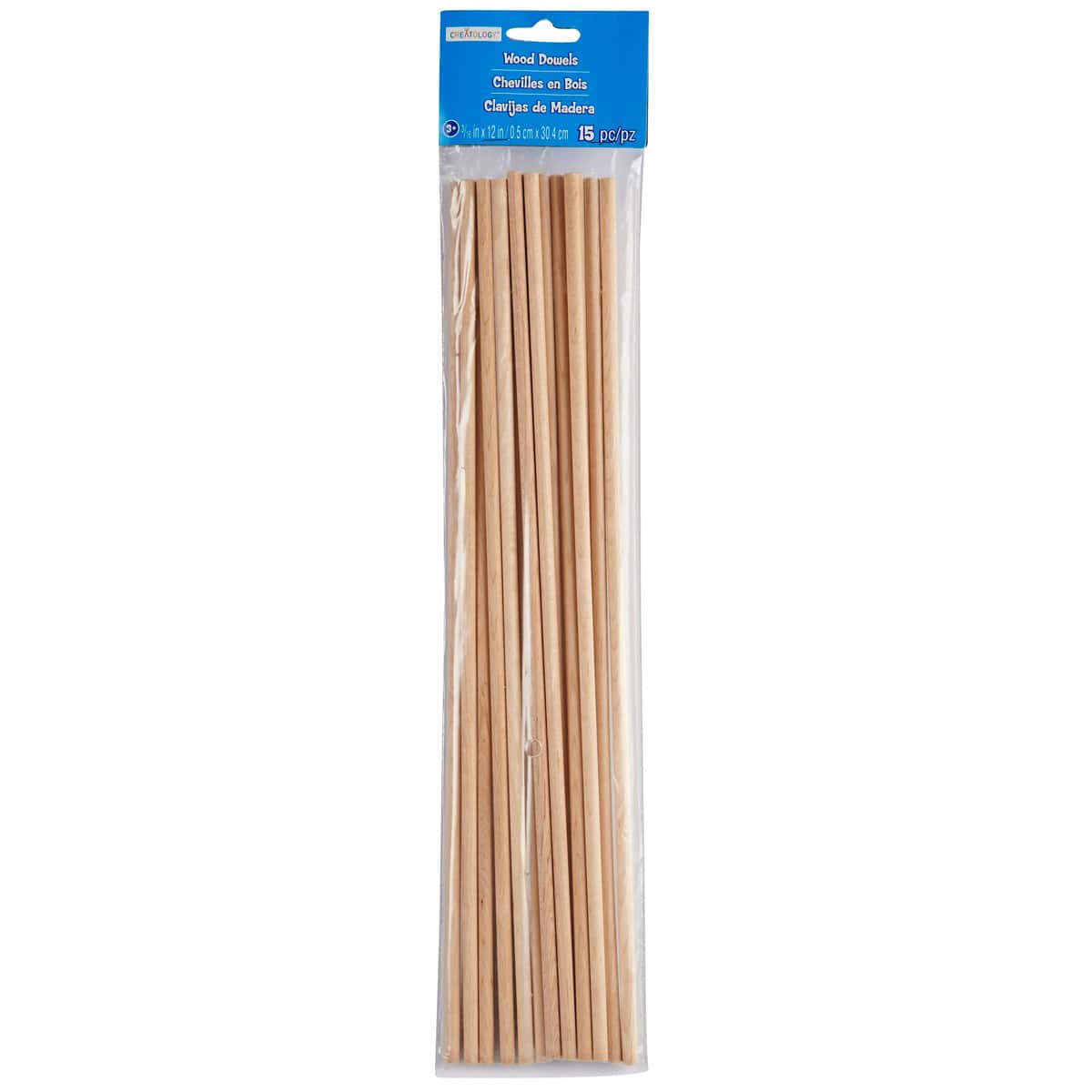 12 Packs: 15 ct. (180 total) 3/16" x 12" Wood Dowels by Creatology ...