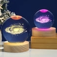 3D Crystal Ball Night Light with Color LED Light Base, Night Light with ...