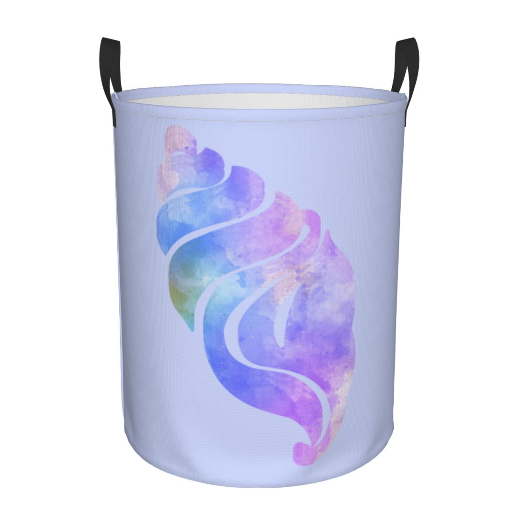 LNWH Laundry Basket, Light Blue Magic Conch Pattern Foldable Laundry ...