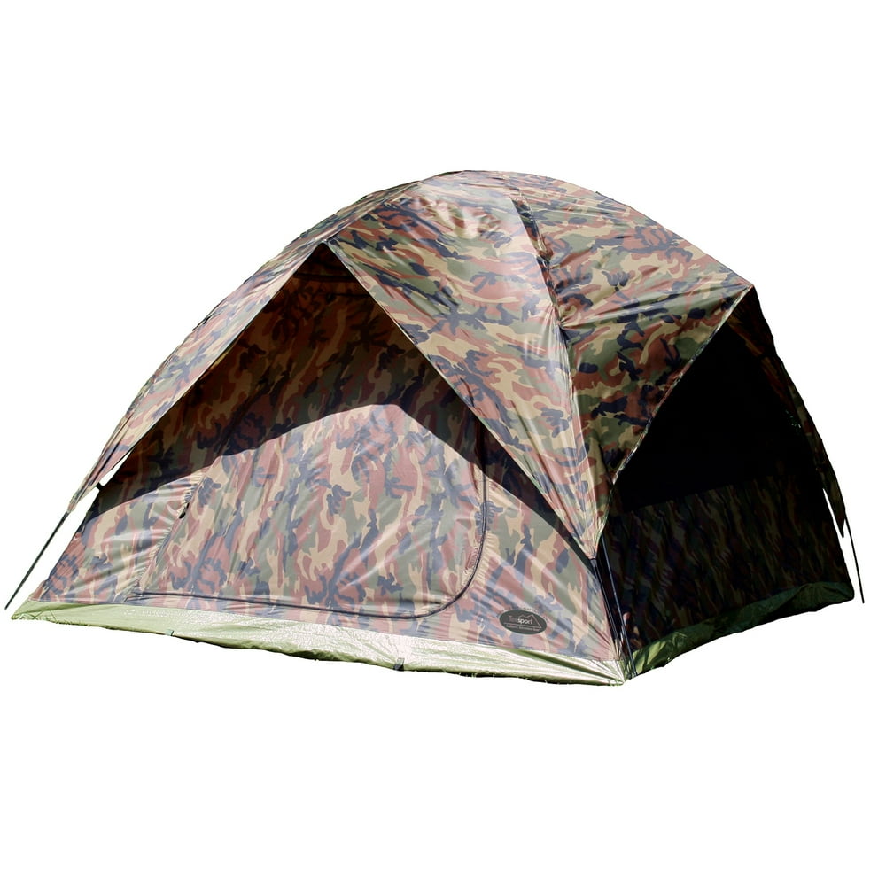 Texsport Headquarters Camouflage 9' x 9' Square Dome Tent, Sleeps 5 ...
