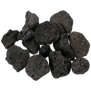 10lb Natural Black Lava Rocks for Fire Pit and Fireplace, 1-3 Inch ...