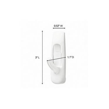 Command Single Point Hook, Molded Plastic, Adhesive Strip, 1In, Pack of ...