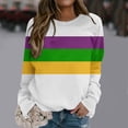 Arlun Mardi Gras Long Sleeve Stripes Print Sweatshirts for Women Trendy ...