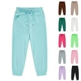 AWZXDE Girls Solid Color Athletic Joggers with Elastic Ordinary and Fashionable Comfortable ...