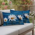 2 Pack Outdoor Waterproof Throw Pillow Covers,White Daisy Flower on ...