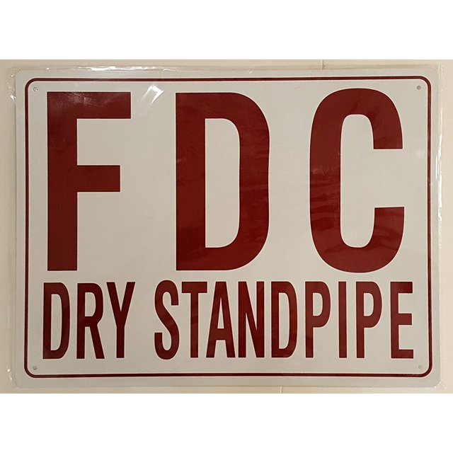 FDC Dry Standpipe sign (WHITE 12X16 ALUMINIUM-Rust Free ) - Walmart.com