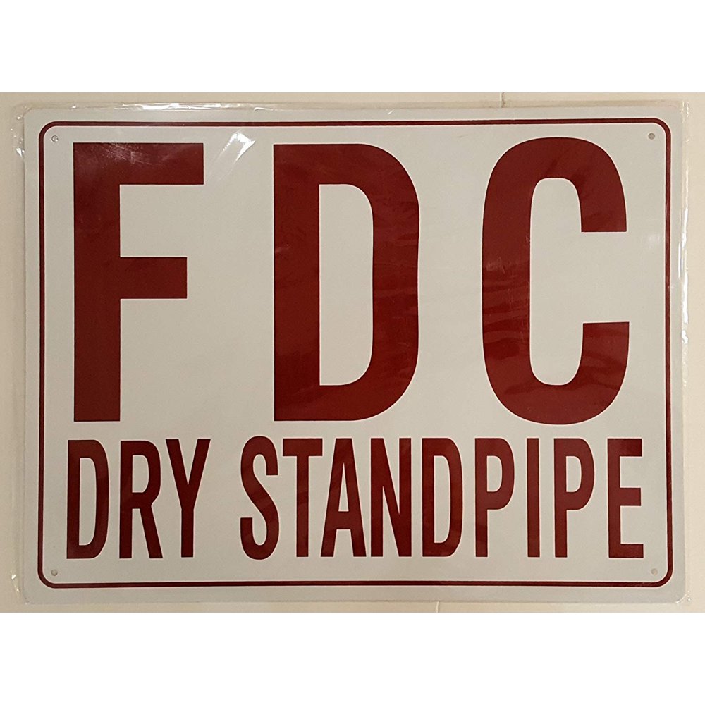 FDC Dry Standpipe sign (WHITE 12X16 ALUMINIUM-Rust Free ) - Walmart.com ...