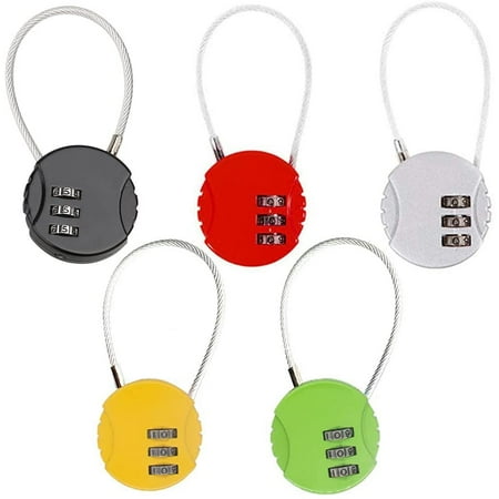 FanShow 5 Pieces Security Combination Padlock, Mini Combination Padlock ...