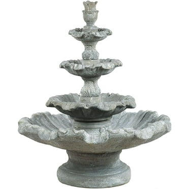 Solid Rock Stoneworks Extra Large 3 Tier Concrete Fountain- 64" Tall ...
