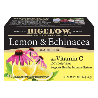Bigelow Tea Benefits, Lemon and Echinacea Herbal Tea Bags, 36 Ct (2 ...