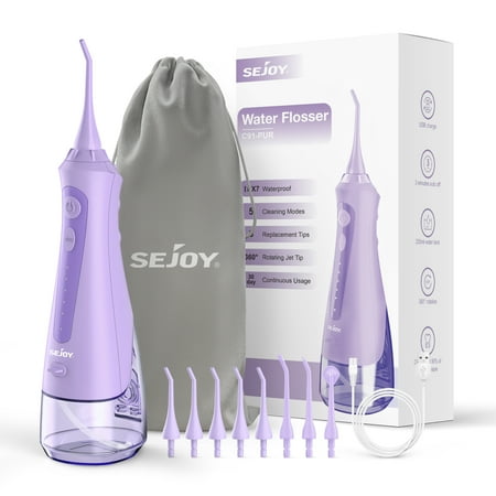 Sejoy Cordless Water Flosser, Dental Oral Irrigator, Portable ...