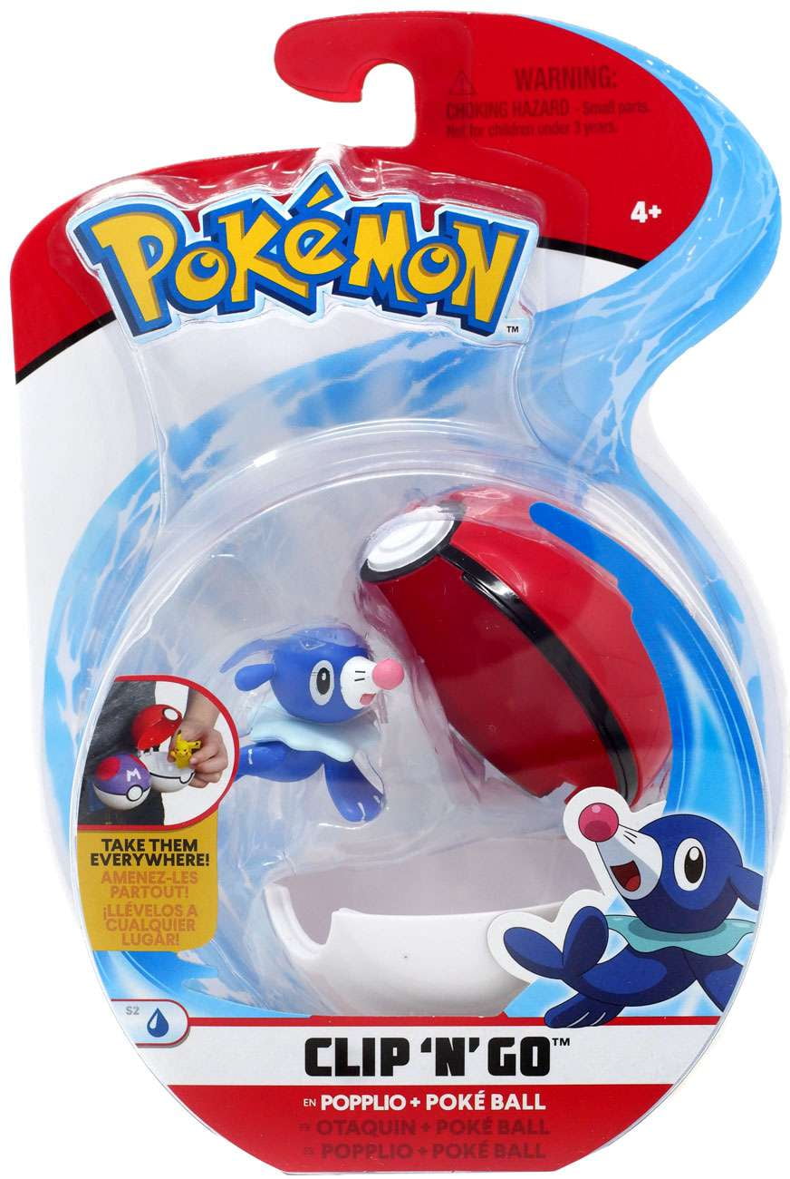 Pokémon Clip 'N Go Popplio & Poke Ball Figure Set - Walmart.com