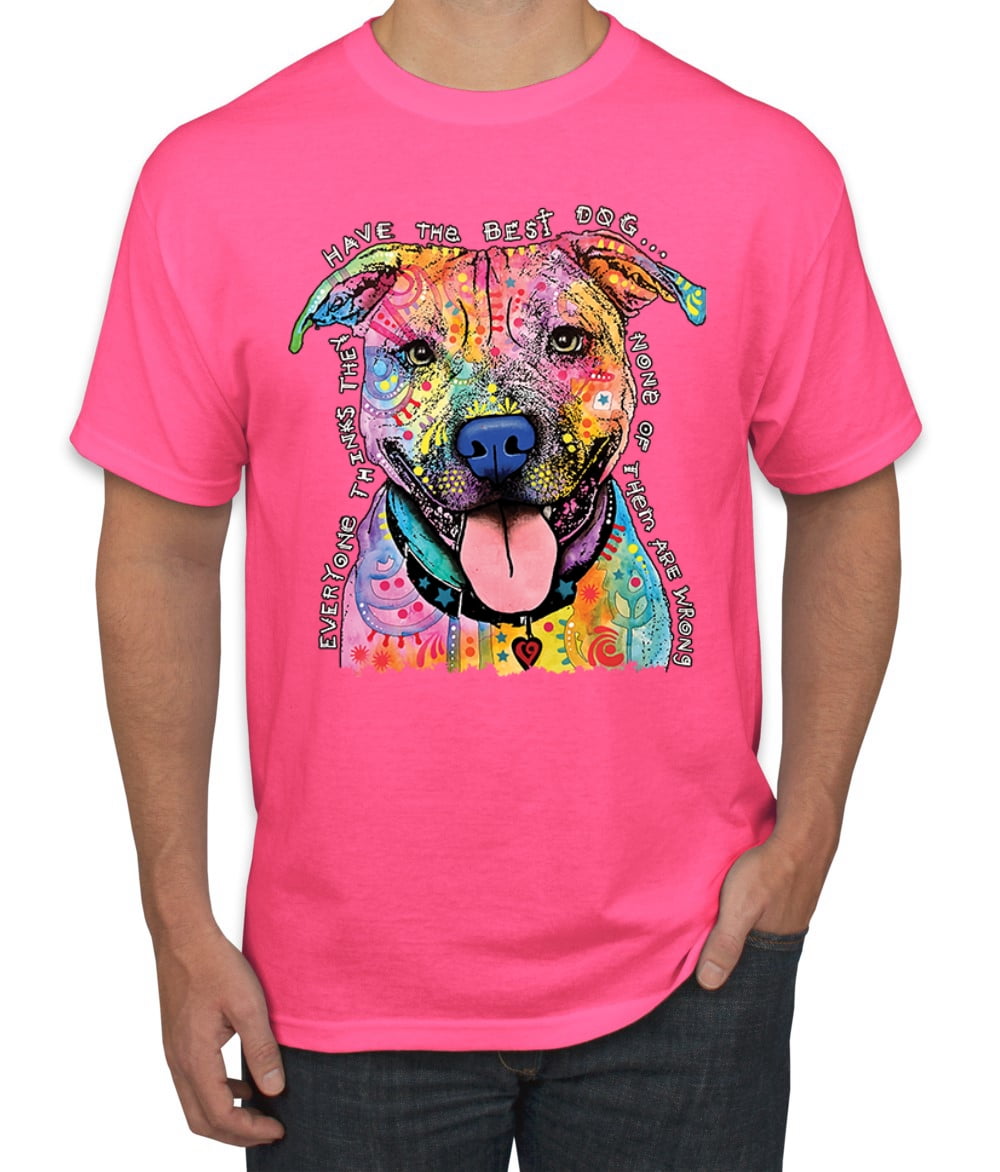 Dean Russo Best Dog Dog Lover Men's Graphic T-Shirt, Neon Pink, 5X ...