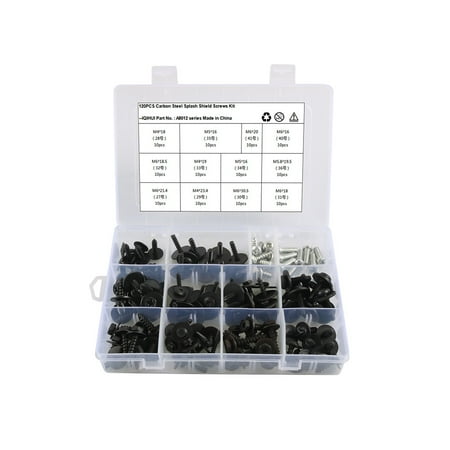 Goriertaly 120 Pieces/Set Universal Car Mudguard 12 Kinds Bolts ...