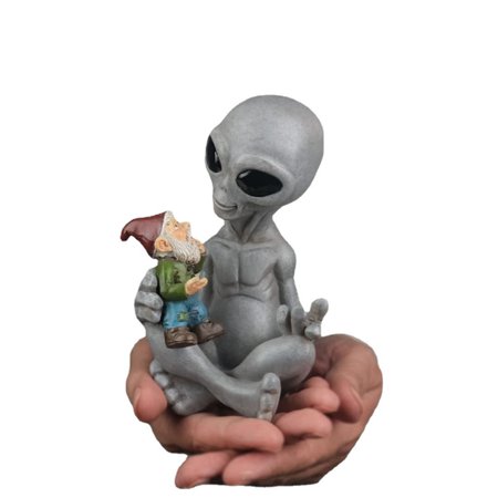 PERTTYUNG Aliens And Gnomes Garden Statues Alien Resin Statue Ornament ...