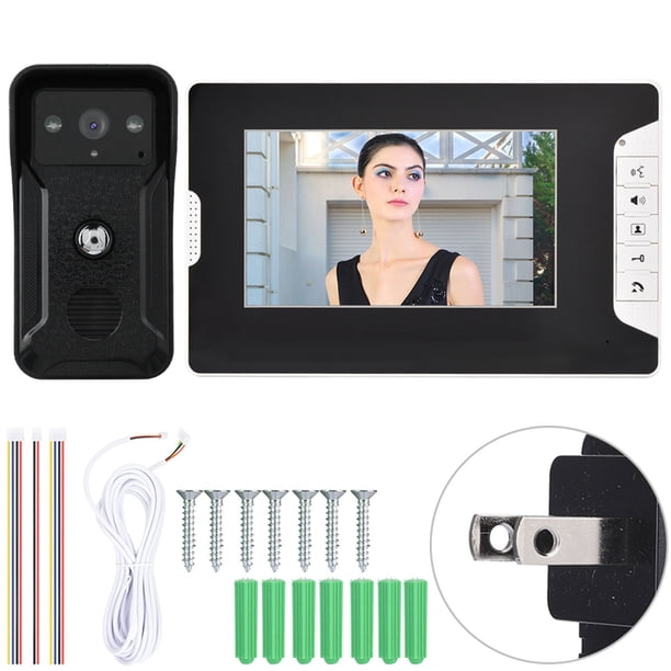 100-240V 7inch Wired Color Video Intercom Doorbell Night Vision Rain ...