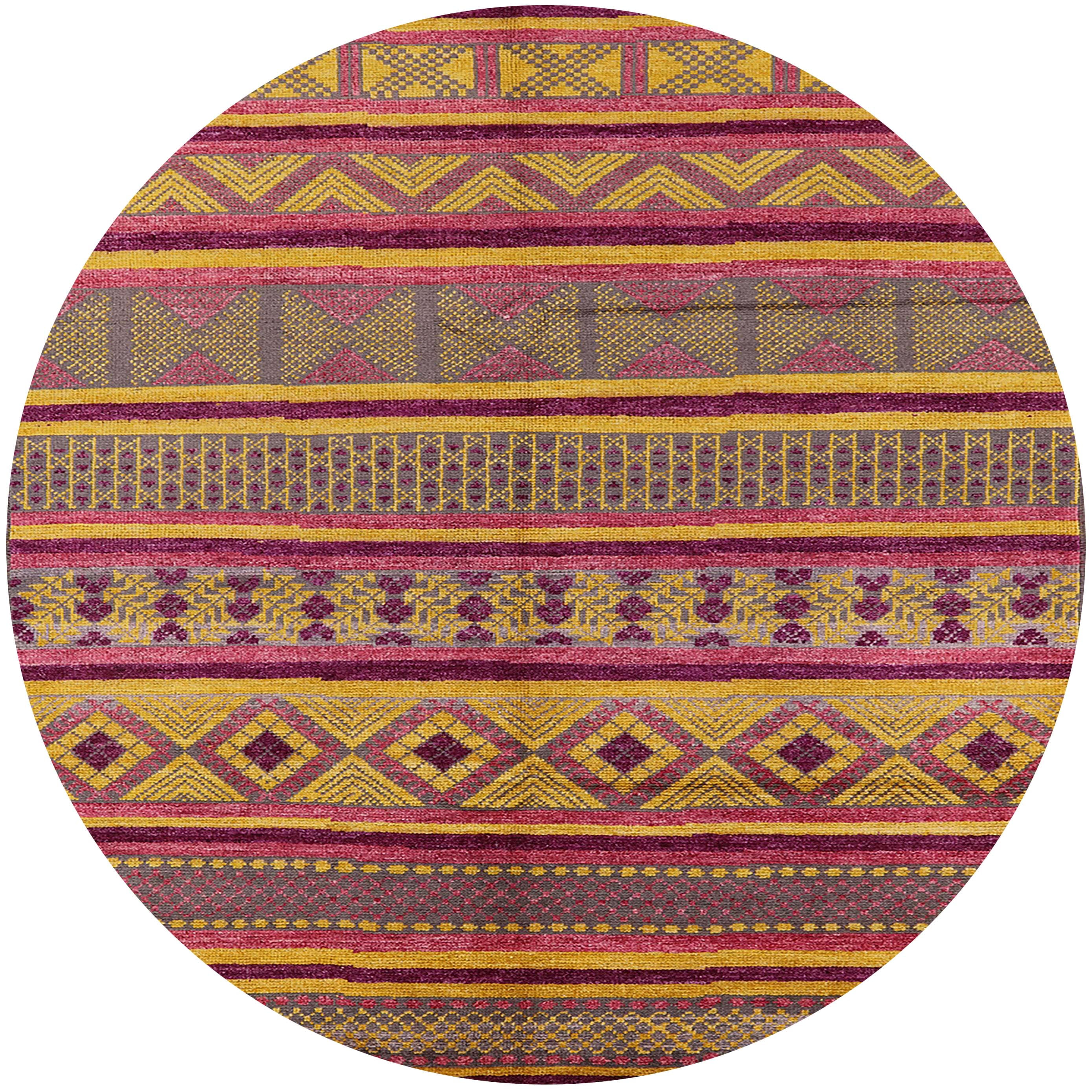 Ahgly Company Indoor Round Mid-Century Modern Bright Maroon Red ...