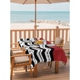 52x70 Tablecloth Rectangle, Black White Chevron Outdoor Tablecloth with ...