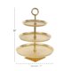 DecMode 17" x 23" Gold Aluminum 3 Tiered Server, 1-Piece - Walmart.com