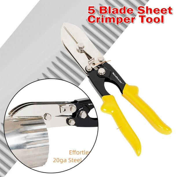 5 Blade Sheet Metal Crimper Hand Crimper 24-28 Gauge Downspout And ...