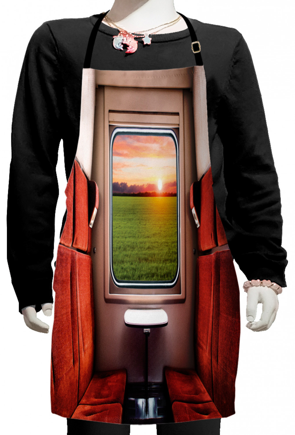 Nature Kids Apron, Fresh Nature Setting from Train Compartment Window ...