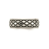 Gem & Harmony Mens Stainless Steel 8mm Polished Checkered Pattern Ring ...