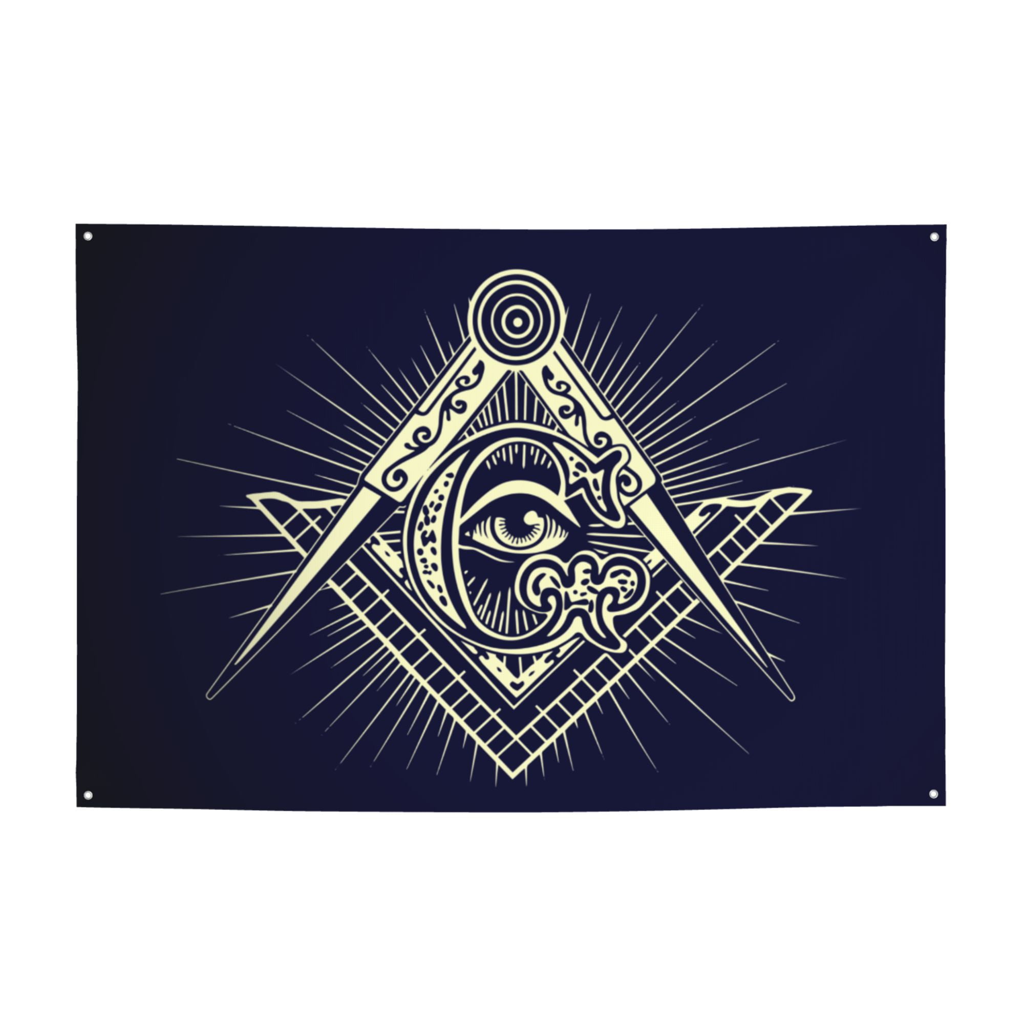 DouZhe Freemasonry Masonic Sign Banner, Blue Hanging Banners Backdrop ...