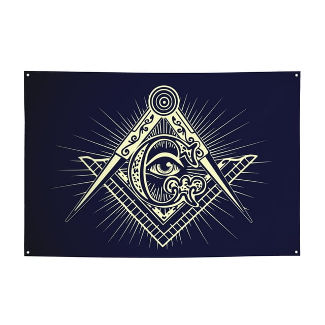 DouZhe Freemasonry Masonic Sign Banner, Blue Hanging Banners Backdrop ...