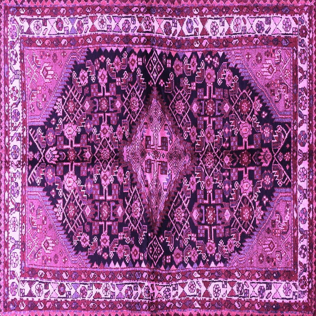 Ahgly Company Indoor Square Persian Purple Traditional Area Rugs, 6 ...