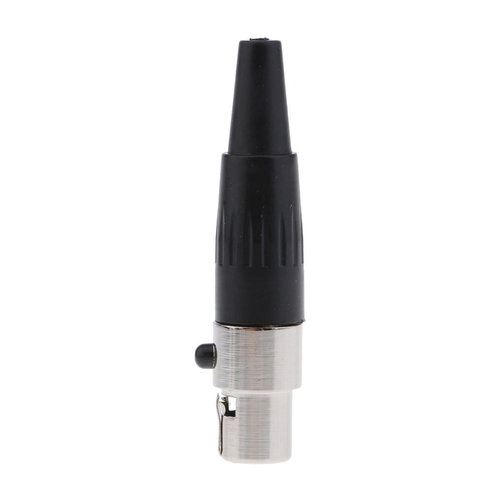 Mini XLR TA3F Female Audio Connector Cable Socket Adapter with Rubber ...